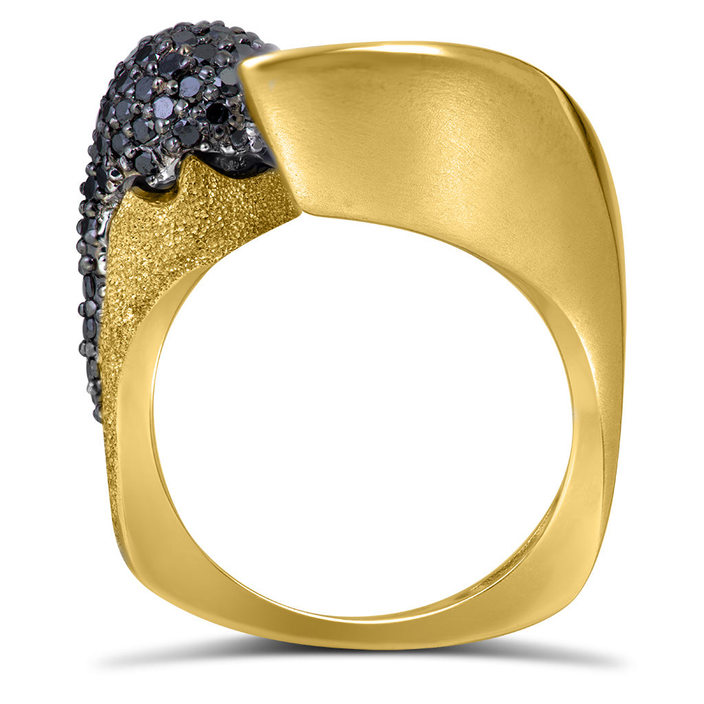 Gold Calla Ring with Black Diamonds – Ale...