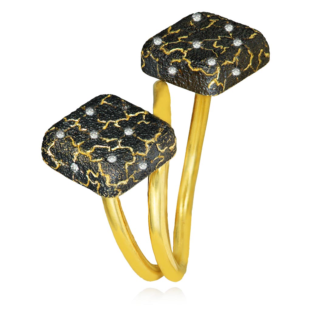 Gold Dice Ring with Diamonds – Alex Soldier