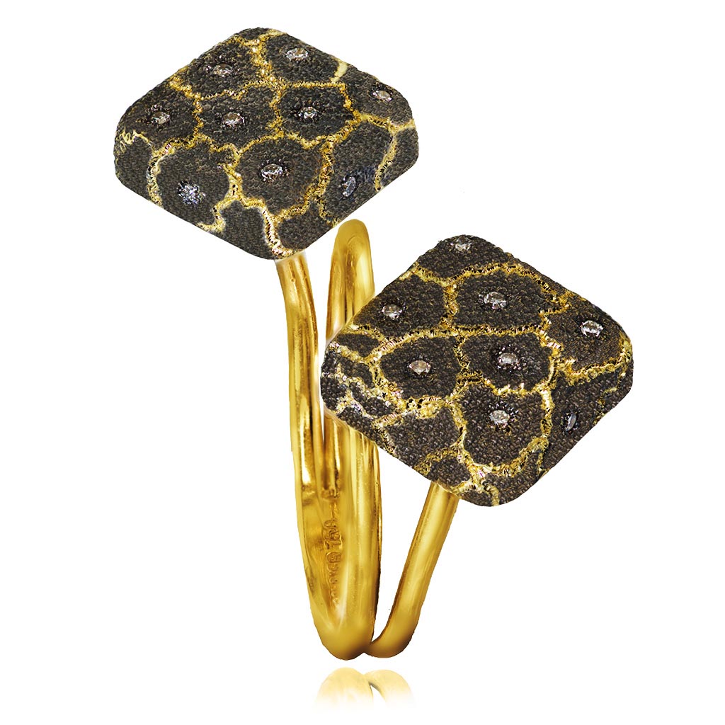 Gold Dice Ring with Diamonds – Alex Soldier