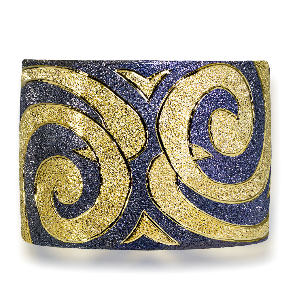 Silver Inverse Pattern Swirl Cuff Bracelet &nda...
